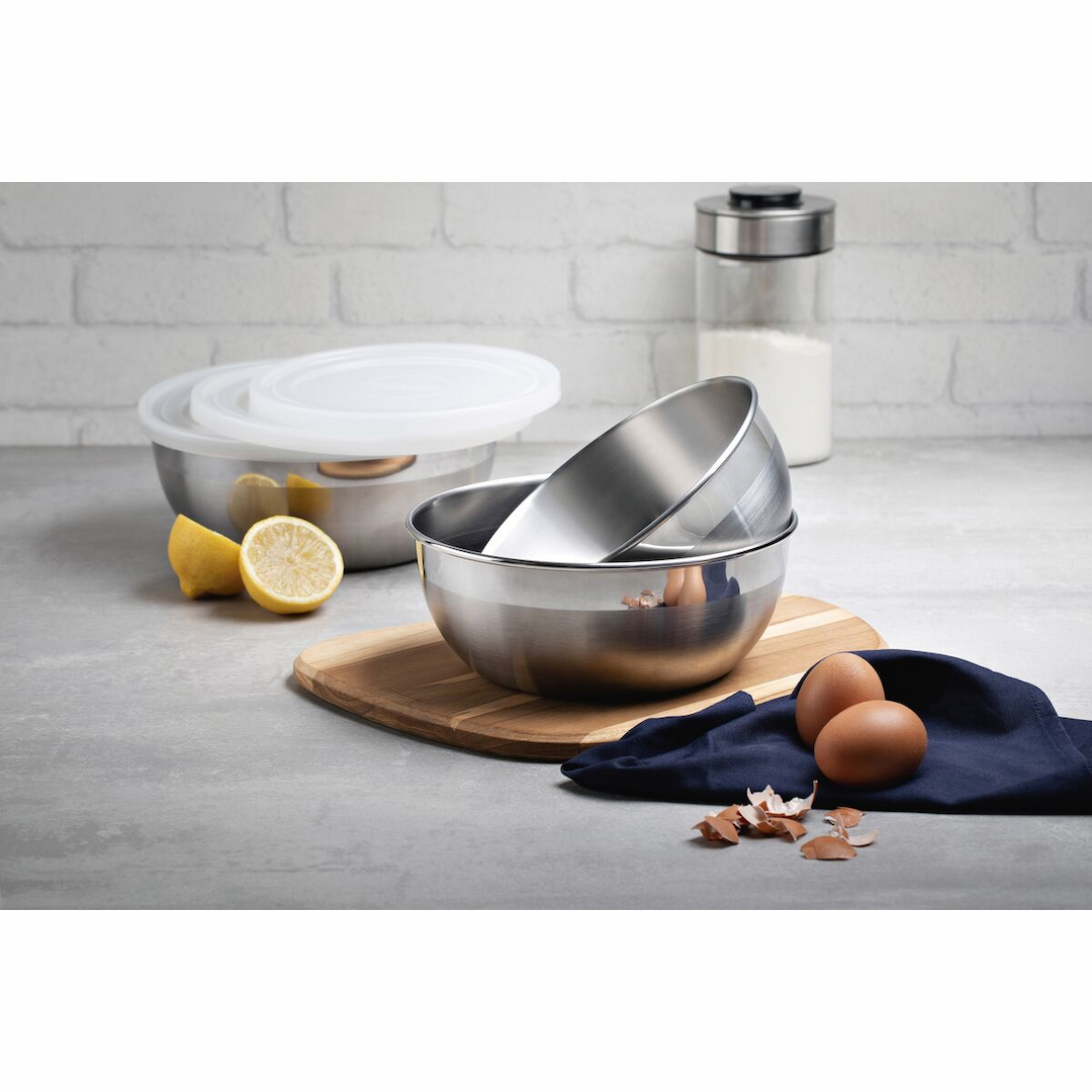 Tramontina Freezinox stainless steel container set with plastic lids, 3 ...